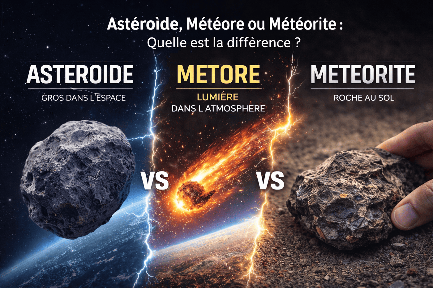Astéroïde, Météore ou Météorite : Quelle est la différence